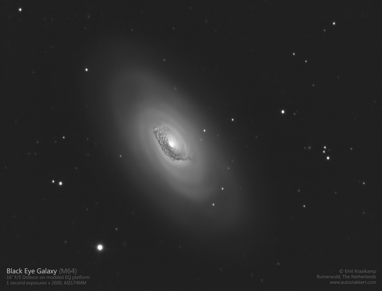 M64 - 2400 x 1 second - 16" - Experienced Deep Sky Imaging - Cloudy Nights